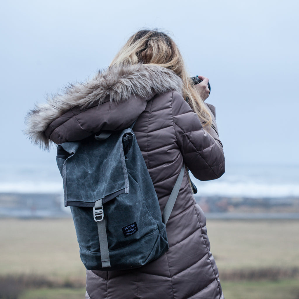 Flap Pack Charcoal Waxed Canvas – Tchoup Industries